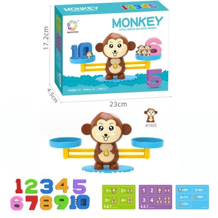 Jouet Éducatifs Mathématique Monkey Balance Cartes de Mathématiques ...