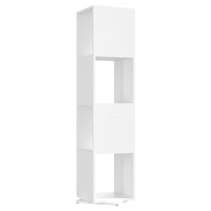 Armoire rotative - FDIT - Blanc - 34,5x34,5x147,5 cm - 4 étagères ...