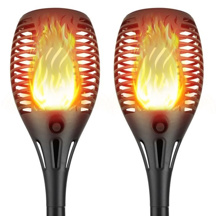 Lampe Flamme Torche de Jardin Lumières Solaire de Flammes Exterieur ...