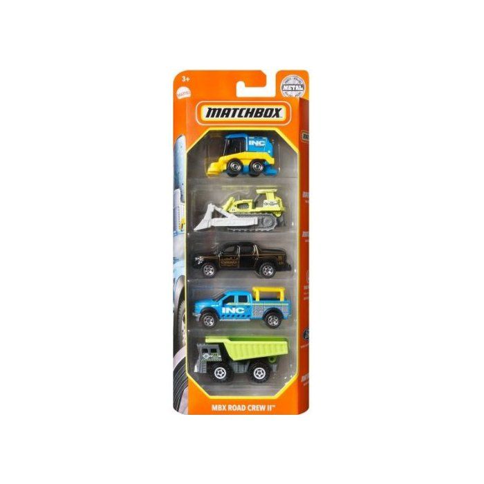 Set 5 Véhicules Matchbox : MBX Road Crew II - Coffret Voitures ...