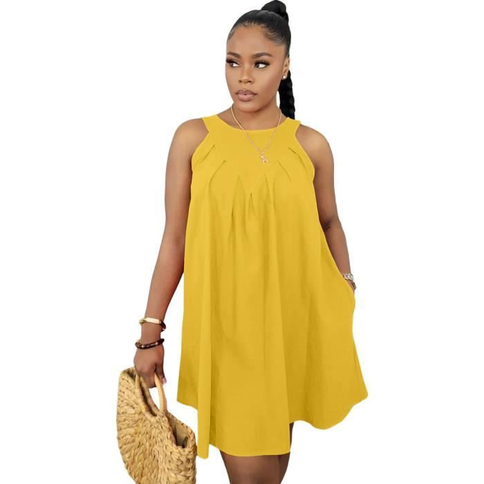 Robe,CM.YAYA-Robe Trapèze Drapée et Élégante pour Femme,Streetwear ...