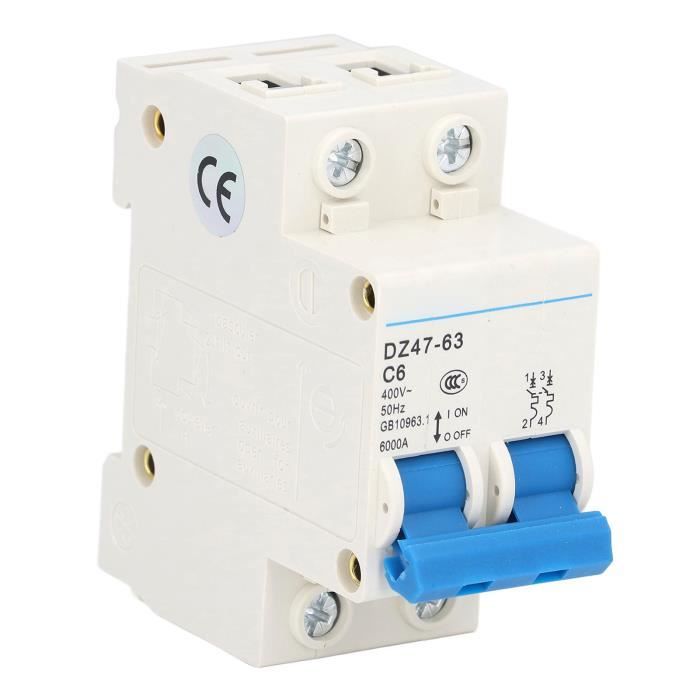Qiilu Disjoncteur de protection Disjoncteur Mini 2P MCB DIN Rail Mount ...