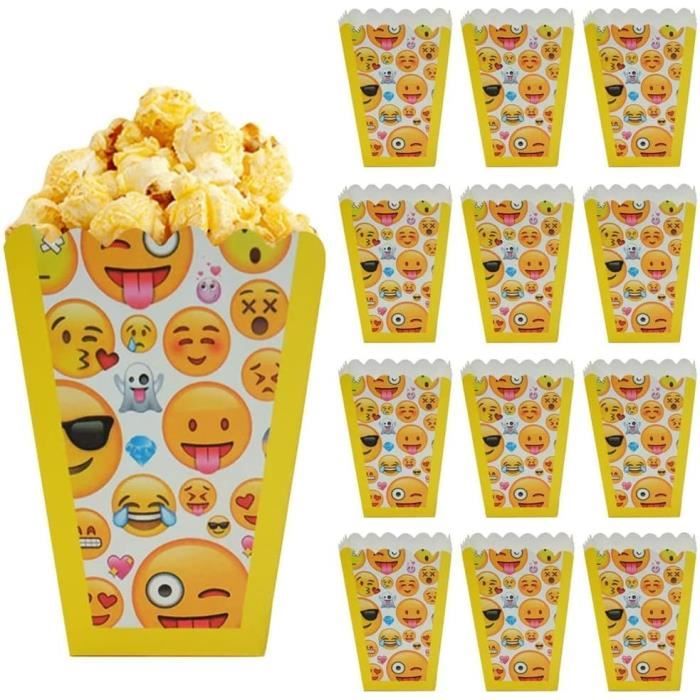 Popcorn Boîtes,Boîte À Popcorn 12Pcs Smiley Popcorn Conteneurs Partie ...