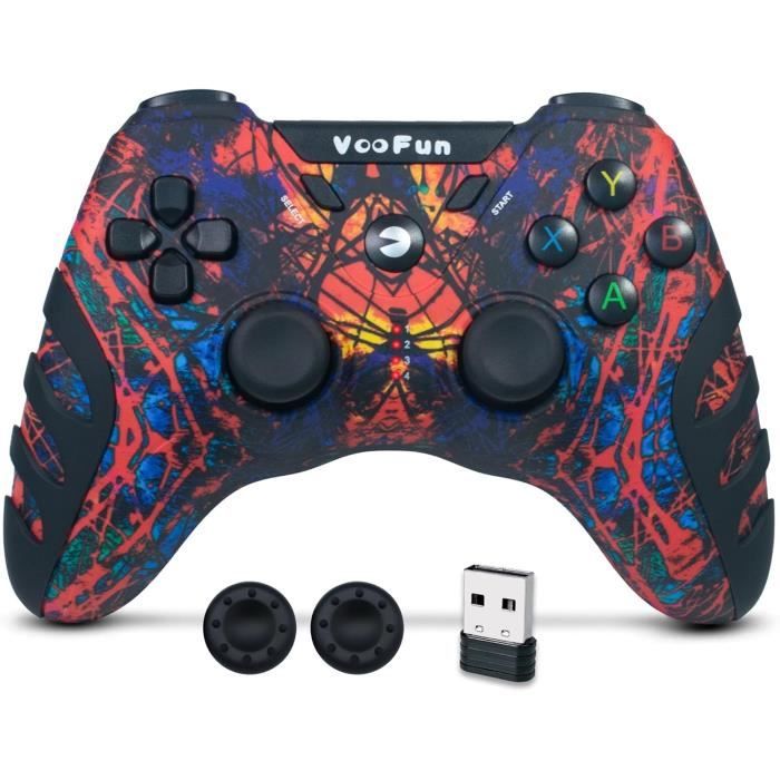 Manette Pc-Ps3 Sans Fil, 2,4G Gamepad Pc Avec Double Vibration, Gamer ...