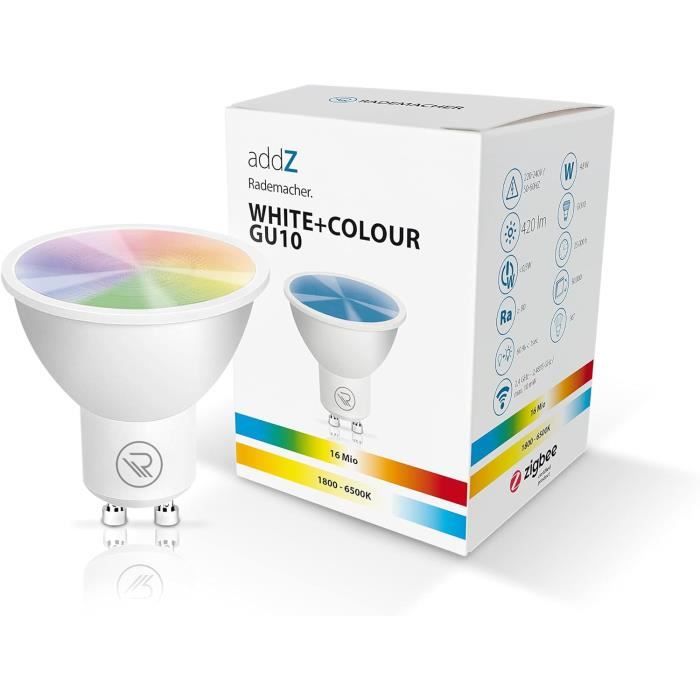 Rademacher Addz 8438 Ampoule Led Gu10 4,8 W Zigbee 3.0 Rgbw 16 Millions ...