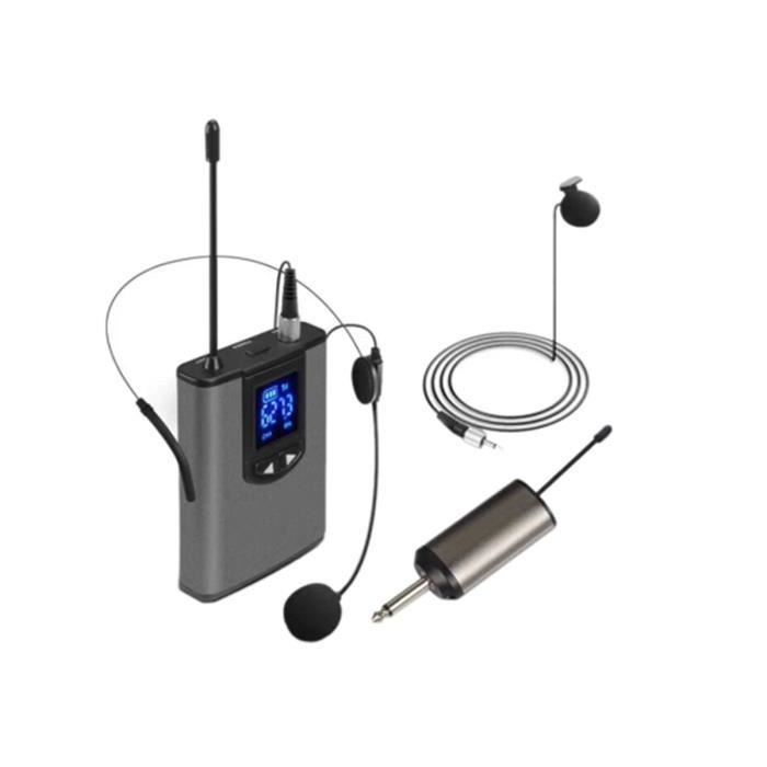Casque Sans Fil Portable UHF-Microphone Cravate Lavalier avec éMetteur de Poche et RéCepteur ...