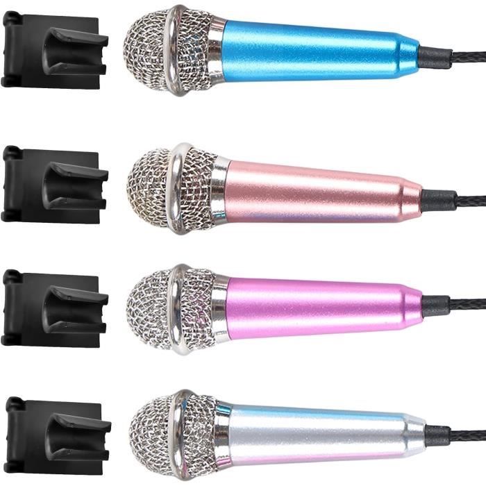Lot De 4 Mini Microphones : Microphone Pour Téléphone Portable, Karaoké ...