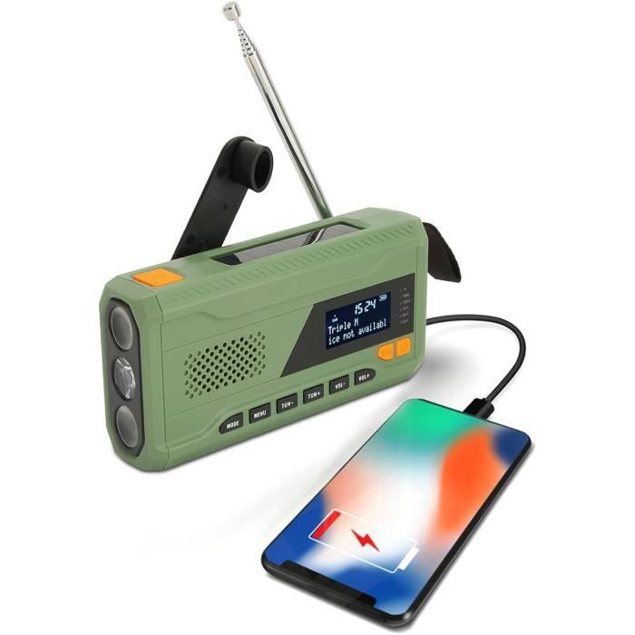 Radio À Manivelle, Radio À Manivelle Solaire Avec Lampe De Poche Led ...