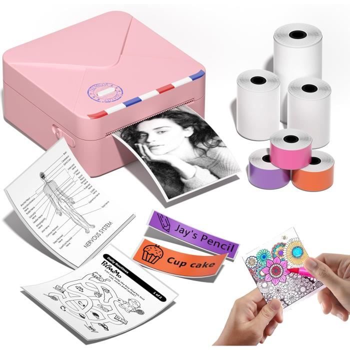 M02S Imprimante Portable,300Dpi Mini Imprimante D'Autocollants ...