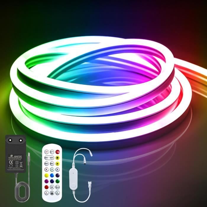 Ruban Led Neon Rgbic, Bande Led 3M Avec Synchronisation De Musique, Compatible Avec Alexa, Wifi ...