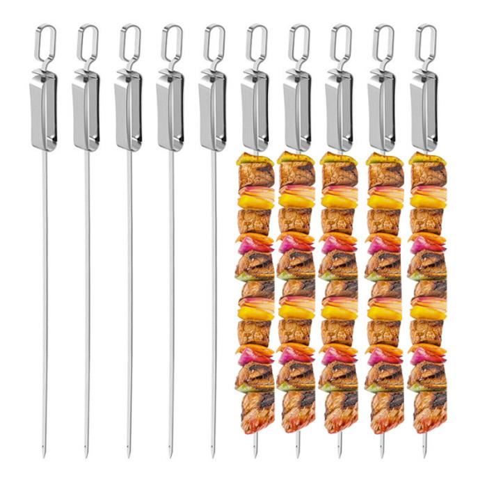 Fourchette à barbecue, 10 pièces, outil de barbecue pour brochettes d ...