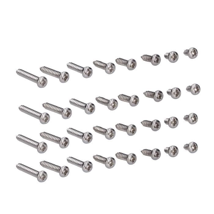 LIG Vis à tôle 200 pièces M3 vis à tête cylindrique 304 en acier inoxydable croix vis ...