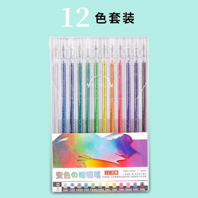 Surligneur,12 Colors Pen--Stylo Fluorescent 12 couleurs, stylo Gel ...