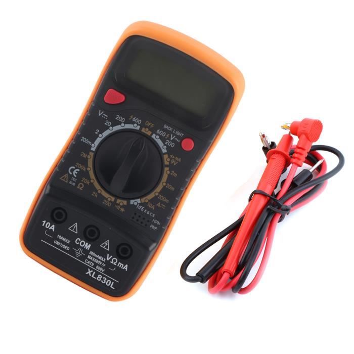 MULTIMETRE NUMERIQUE AC/DC VOLTMETRE AMPEREMETRE OHMMETRE HB012 ...
