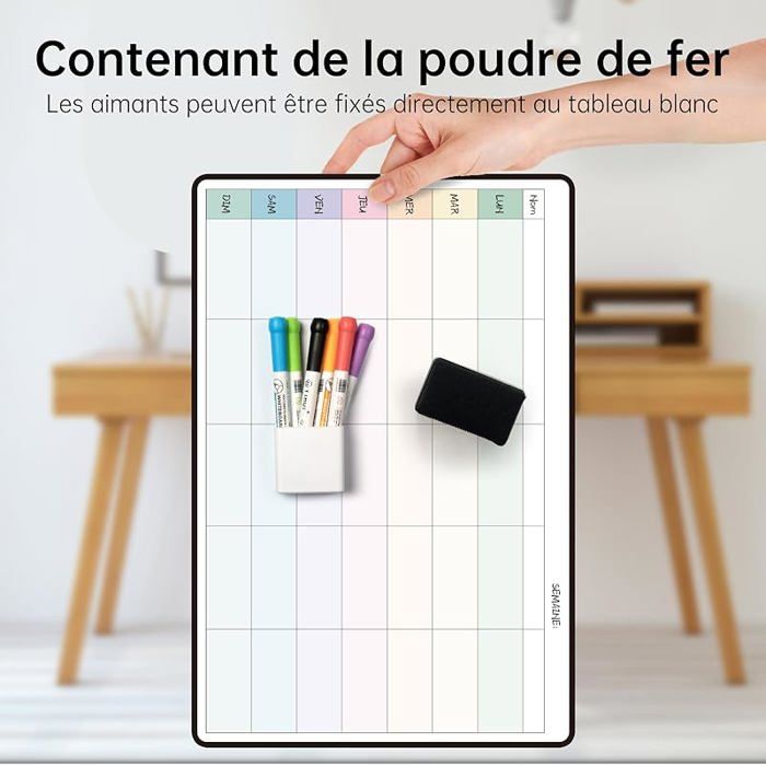 Calendrier Adhesif Planning Semaine Mural Tableau Organisateur Familial ...
