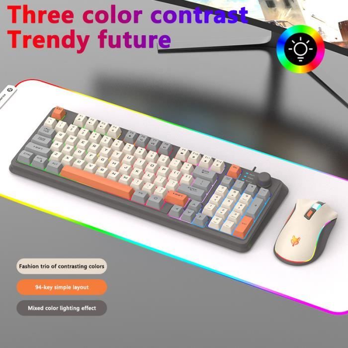 Clavier - ANTCOOL - K82 - Mécanique - Filaire - Rétroéclairé beige ...