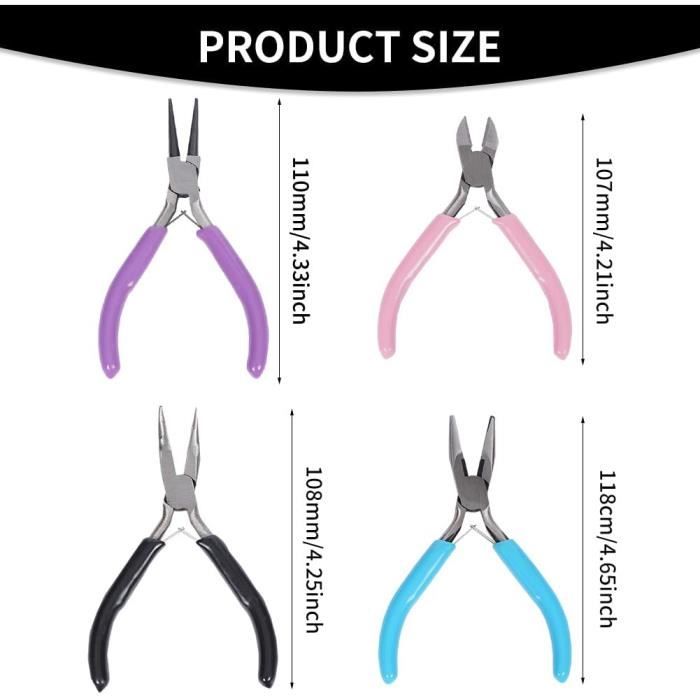 Lot De 4 Pinces Avec Pince À Épiler Et Ouvre-Anneau De Flexion, Pince À ...