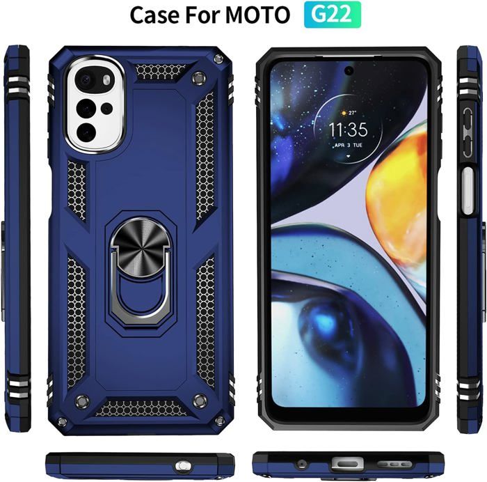 Coque pour Motorola Moto G22 avec béquille et protection écran en verre ...
