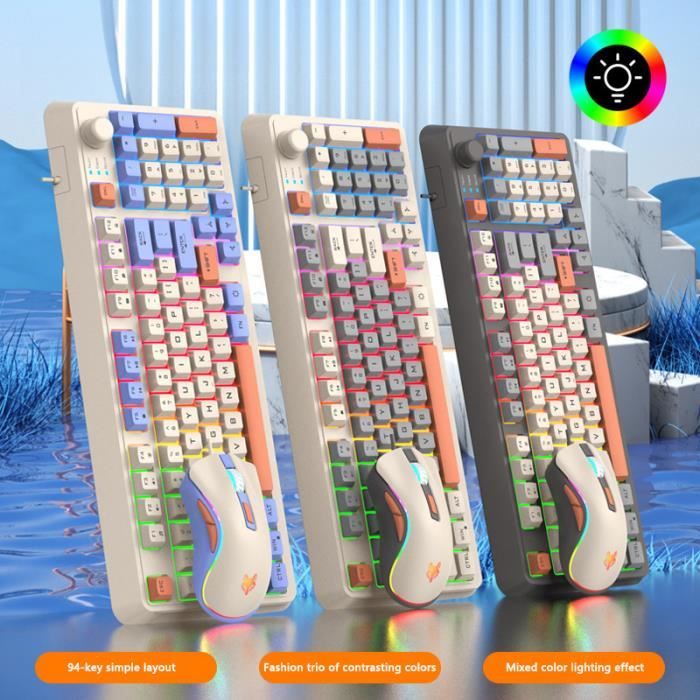 Clavier - ANTCOOL - K82 - Mécanique - Filaire - Rétroéclairé beige ...