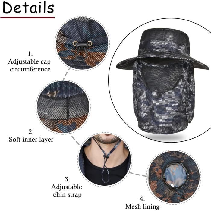Chapeau Soleil Safari Homme Chapeau De Pêcheur Homme Femme, Chapeau ...