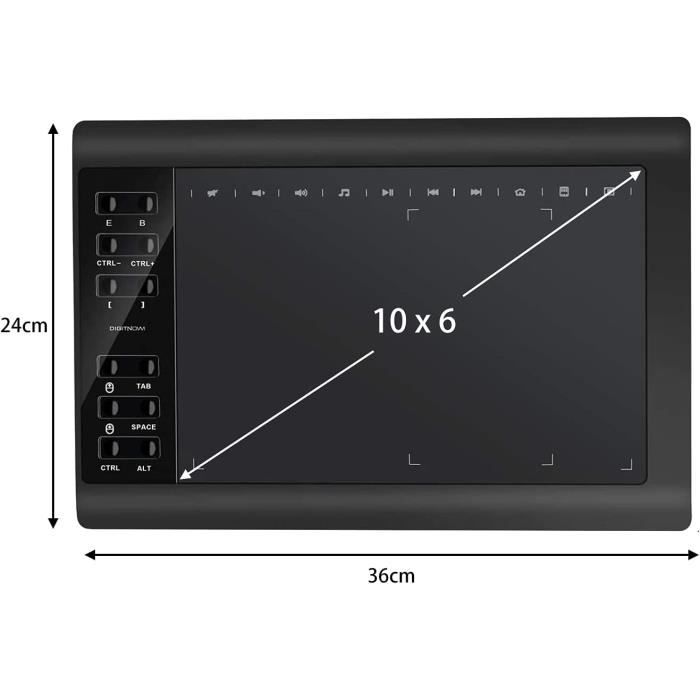 Digital Graphics Drawing Tablets,8192 Levels Pressure Sensitive,10 x 6 ...