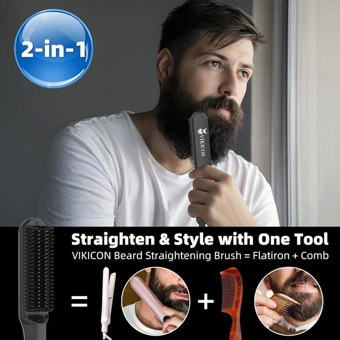 Lisseur barbe homme KAL Mini lisseur à ions négatifs,3 températures ...
