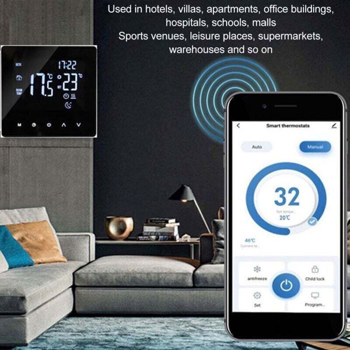 Thermostat numérique avec écran LCD, XU, Programmable, Intelligent ...