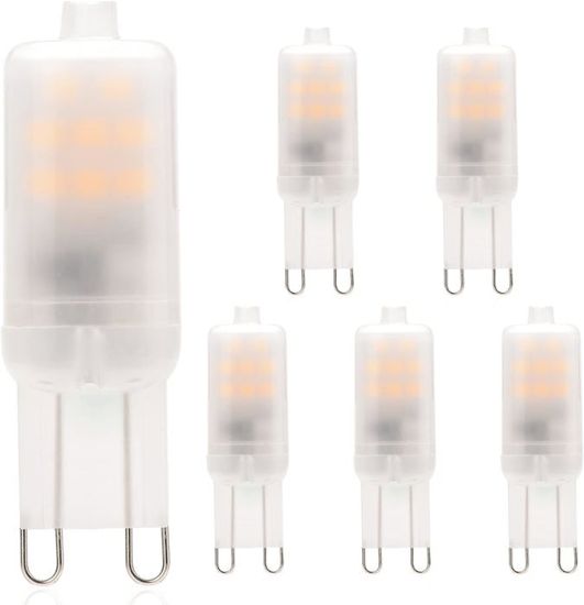 Ampoules LED G9 2W Équivalent à 15W 20W Halogène Lumière Blanc Chaud 2700K AC220-240V Lampe à ...