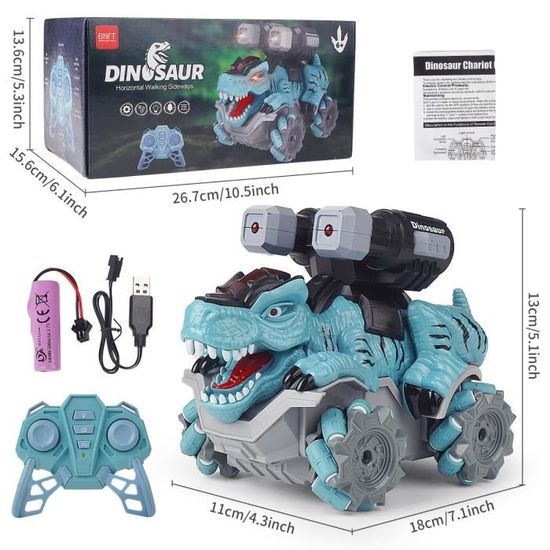 Dinosaure bleu-4WD RC Car Drift Stunt Rotation Dinosaur Remote Control Gift Drift Car Off road ...