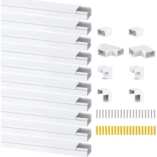 Goulotte Électrique 20x10mm Cache Câble Auto-Adhésif Organisateur pour ...