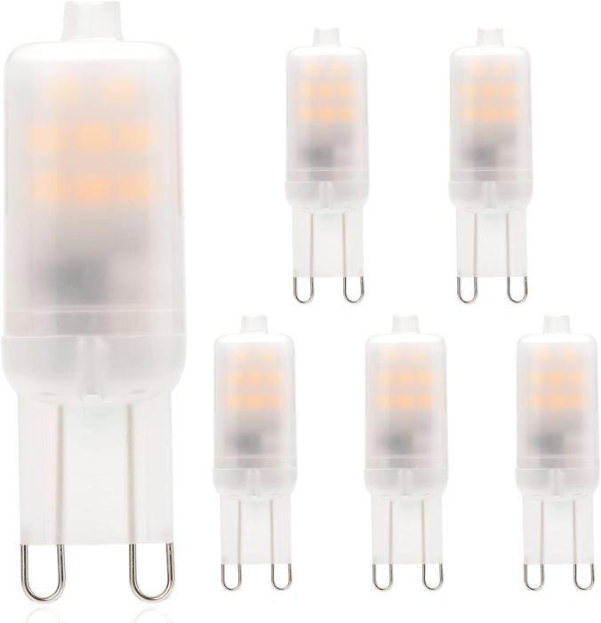 Ampoules LED G9 2W Équivalent à 15W 20W Halogène Lumière Blanc Chaud 2700K AC220-240V Lampe à ...