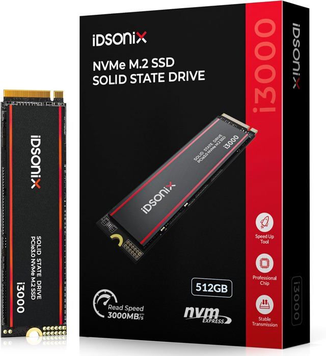 M.2 SSD 512 Go, PCIe Gen3x4 M.2 2280 NVME SSD 3D NAND Flash, Vitesse ...