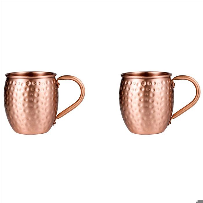 2X 530ML 100% Pur Cuivre Tasse Moscou Mule Tasse Tambour Tasse Cocktail ...