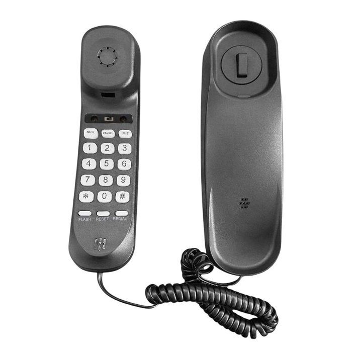 Téléphone Fixe Fonction Silence / Redial / Compatible P/T Compact Noir ...