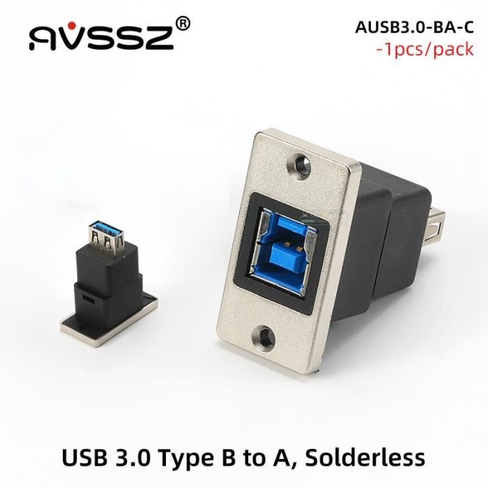 USB3.0 Type B-A-AVSSZ-Connecteur de câble de données carré, USB 2.0 ...