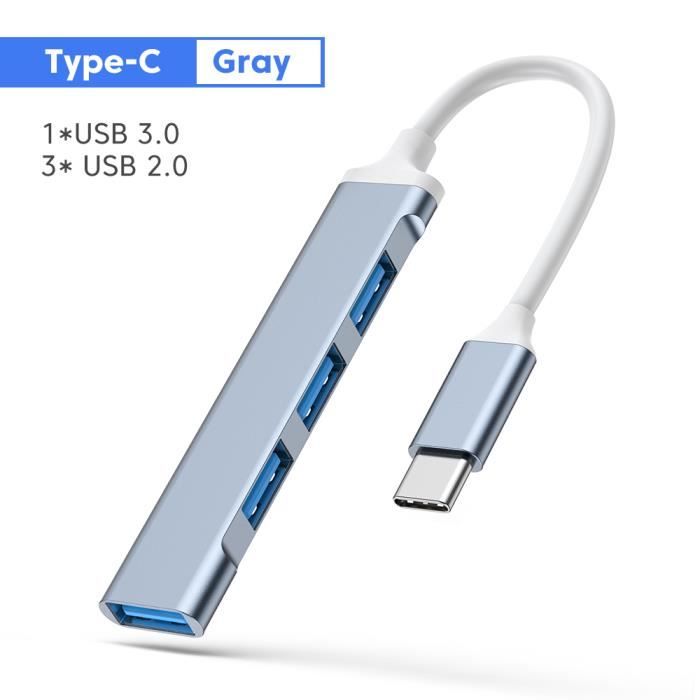 Type C Gris - AUFU USB C HUB 3.0 Type C 4 Port Multi USB Splitter Adaptateur OTG Pour HUAWEI ...