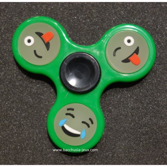 Hand Spinner Smiley Emoticone Phosphorescent Fidget Stress VERT ...