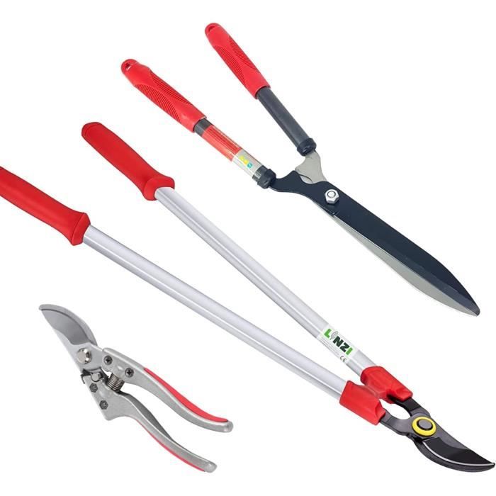 Lot de 3 Cisailles de Jardin, Cisaille Coupe-Branches 760mm + Cisailles ...