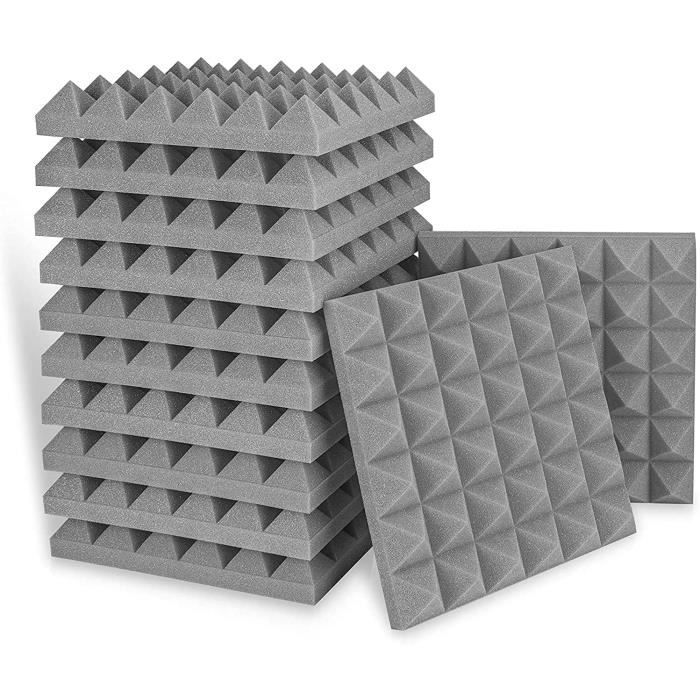 Mousse Acoustique Pyramide, 12 Pack Mousse Acoustic pour Podcasting ...