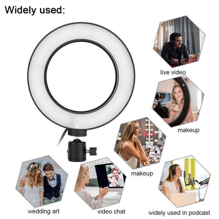 Cikonielf Lumière 6 Inch Mini LED Ring Light - 10 Levels Adjustable ...