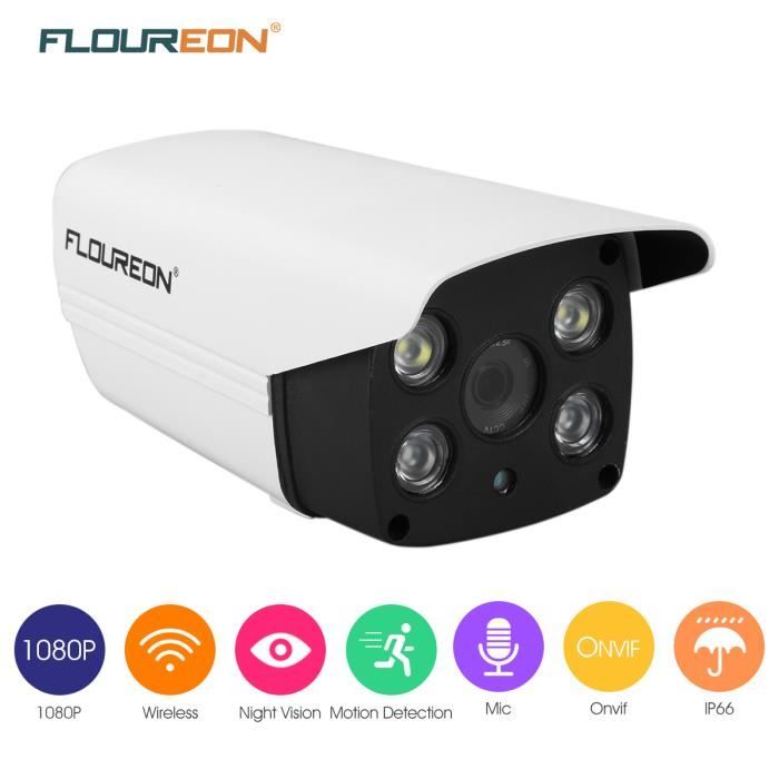 FLOUREON IP Caméra de Sécurité 1080P HD 2,0 Mégapixels WLAN H.264 ...