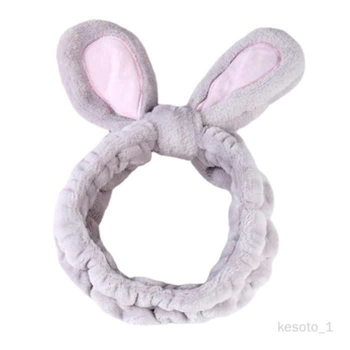 Lapin Oreille En Peluche Bandeau Lavage Visage Doux Soins De Douche