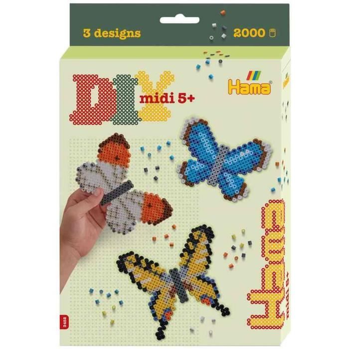 Perles à repasser - Hama - Papillons - 2000 perles - 5 mm - Coffret ...