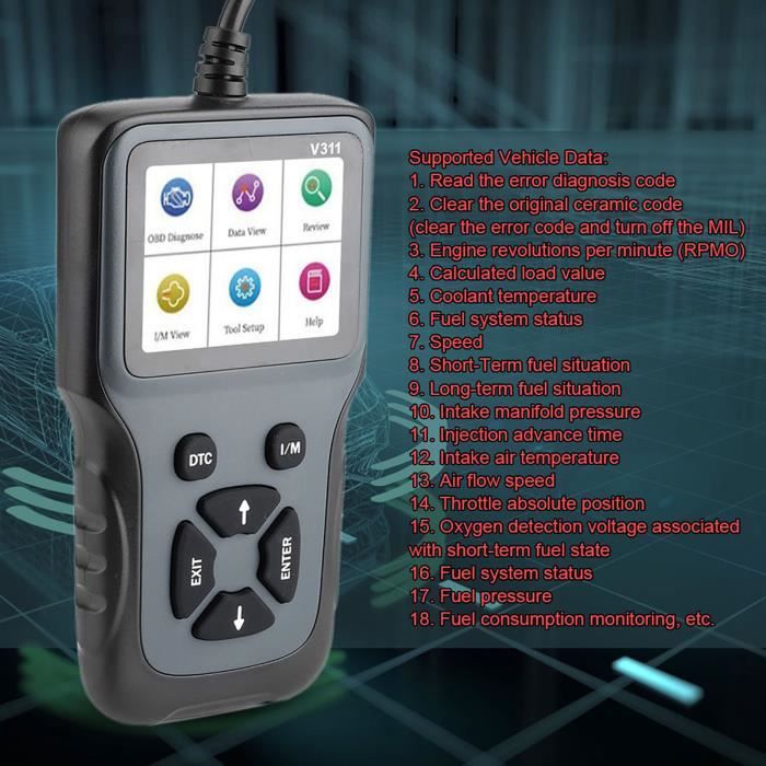 Mothiness 8-36V V311 OBD2 Scanner lecteur de code de défaut de voiture ...