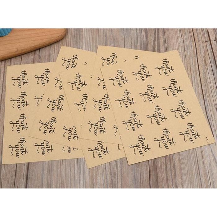 20 Feuilles Rondes Merci Autocollant Papier Craft Merci Étiquette ...