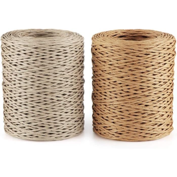 Ilauke Fil de Papier 2 x 100m Fer Rotin de Papier Fil Naturel Paper ...