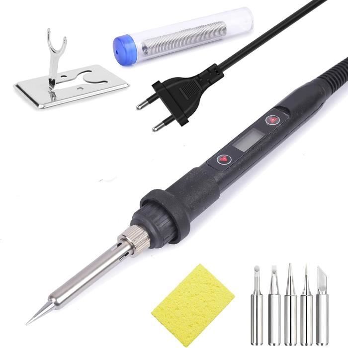 Kit de fer à souder, fer à souder étanche portable 60W, Température Réglable 200~450 ℃,ensemble ...