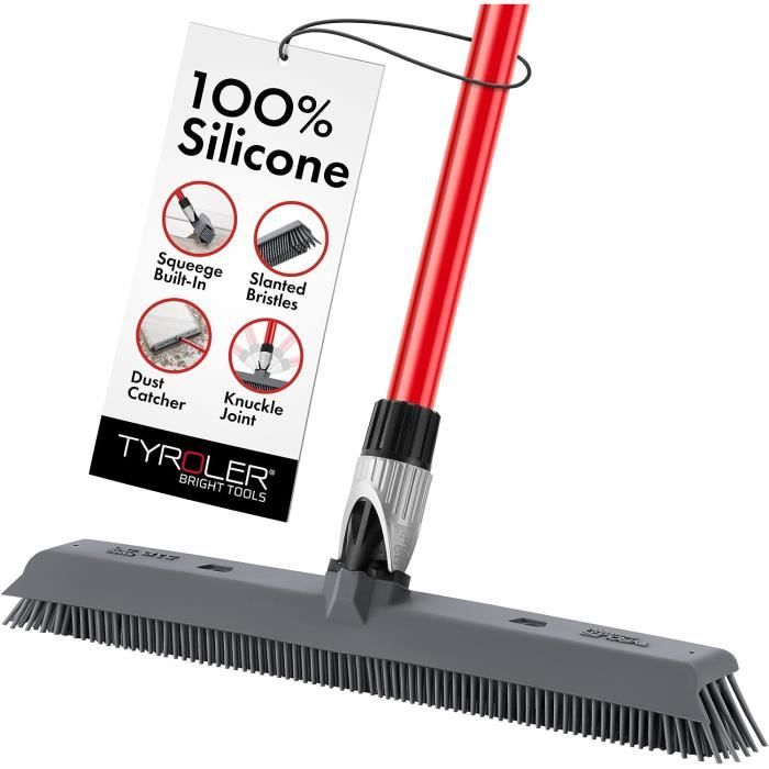 Tyroler Bright Tools Balai et Raclette 2-en-1 de 41CM, 100% Silicone ...