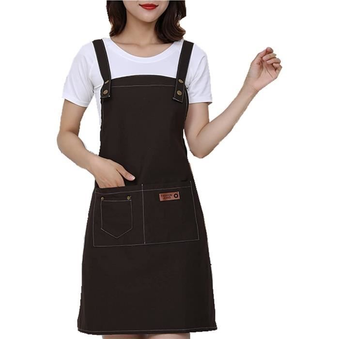 LIBAIJIAA Tablier en jean réglable, bandoulière réglable, tablier ...