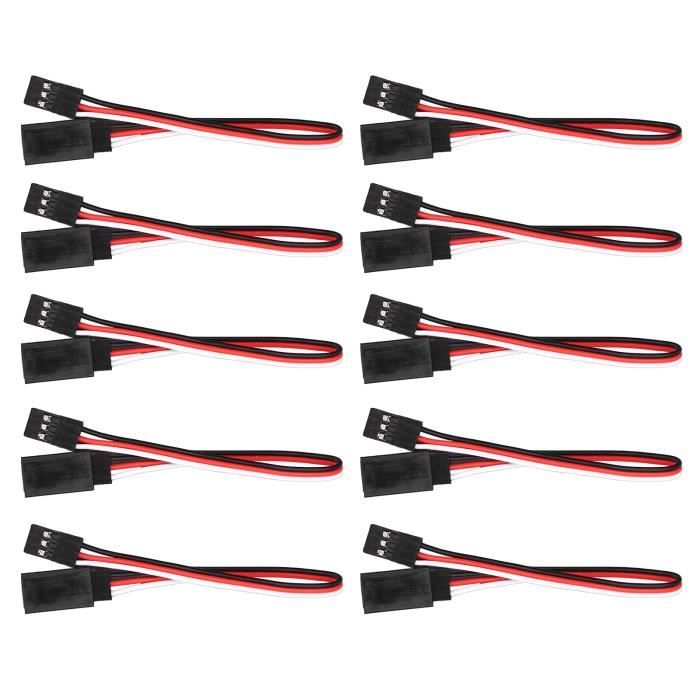 VBESTLIFE Lot de 10 Câbles d'Extension Servo 3 Pin en Laiton pour ...